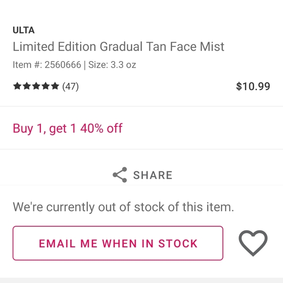 Ulta Beauty | Makeup | Ulta Limited Edition Gradual Tan Face Mist ...